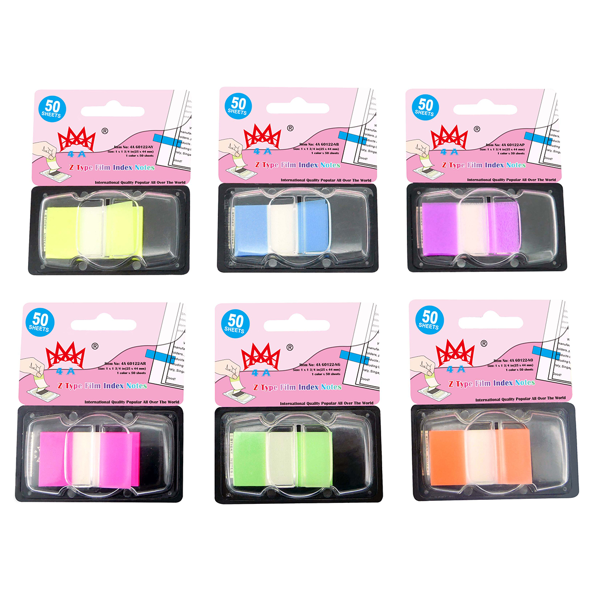 4A Pop-up Flags Set,Neon Color Page Marker Index Label,50 Flags ...