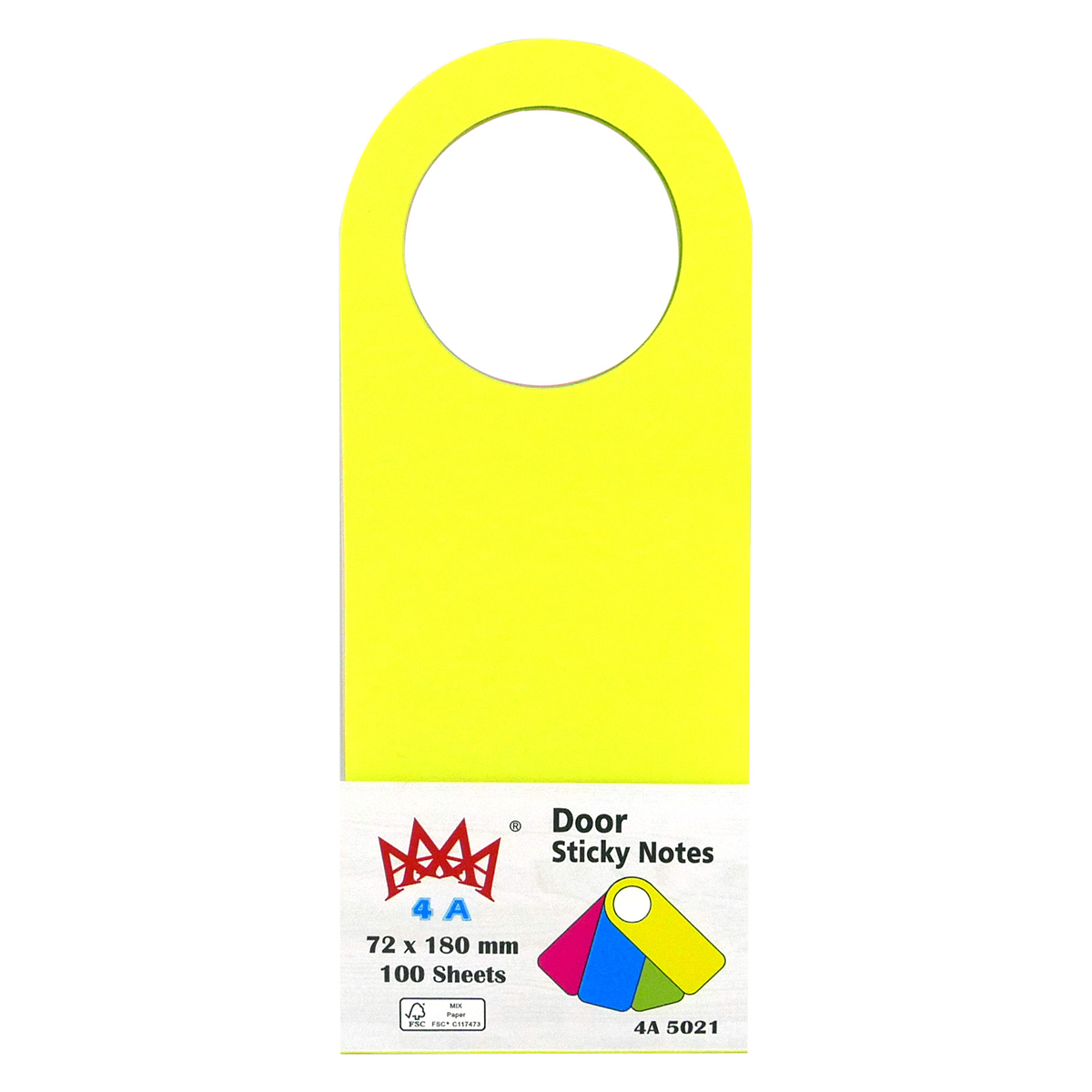 4A Shapes Sticky Notes,Door Lock Sticky Notes,2.84 x 7.09 Inches,Neon ...