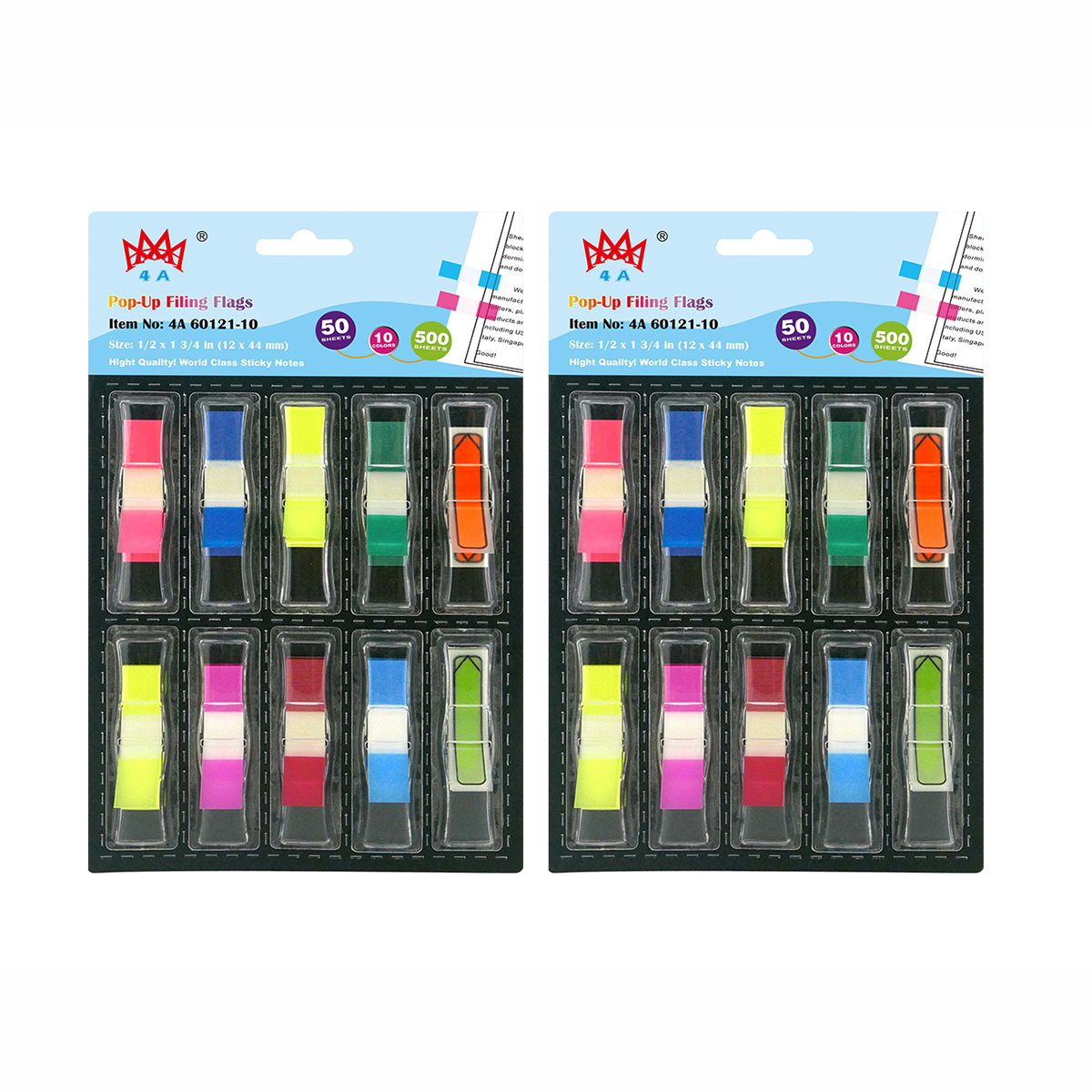 4A Pop-up Flags In Dispensers Set,Neon Color Page Marker Fluorescent ...