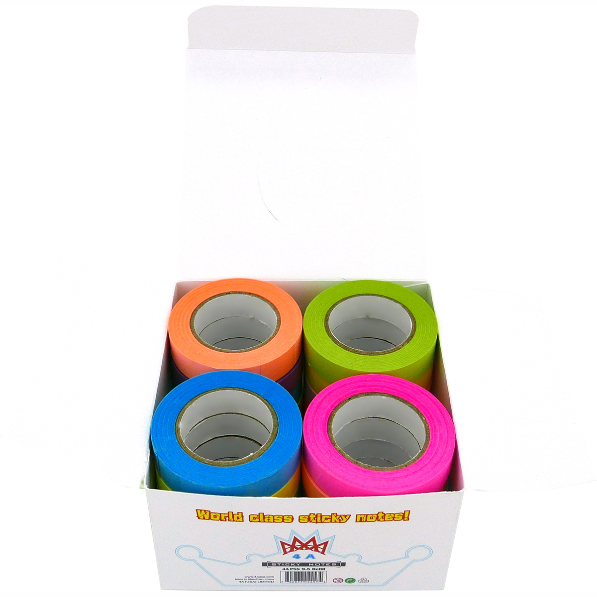 4A Roll Sticky Notes,Full Adhesive,Width x Length 0.4 x 315 Inches,Neon ...