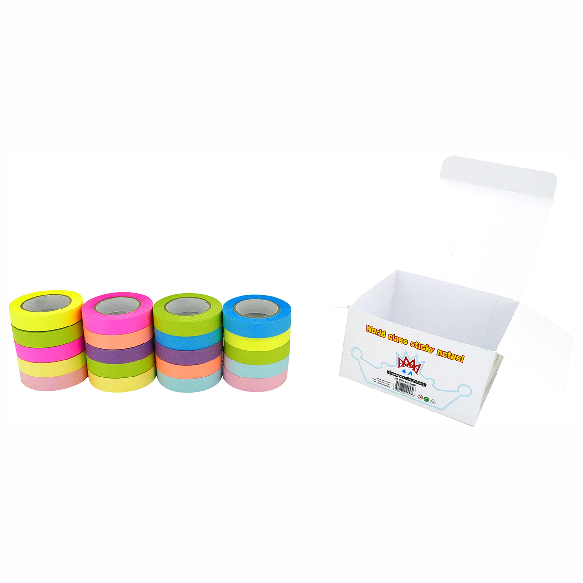 4A Roll Sticky Notes,Full Adhesive,Width x Length 0.4 x 315 Inches,Neon ...
